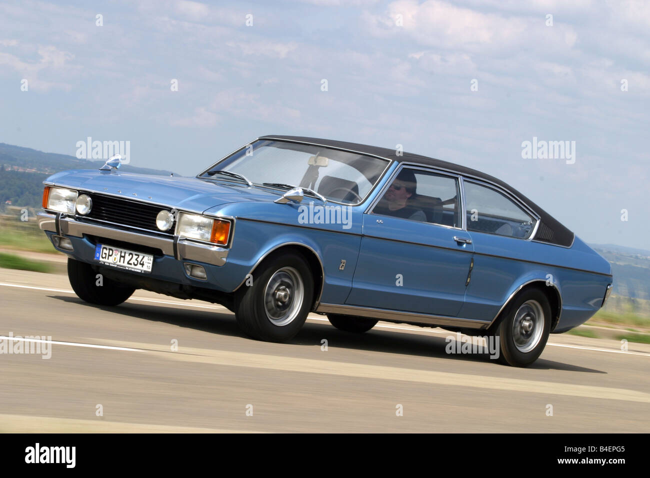 Car, Ford Consul, old car, 1970s, seventies, blue, Coupé, Coupe ...