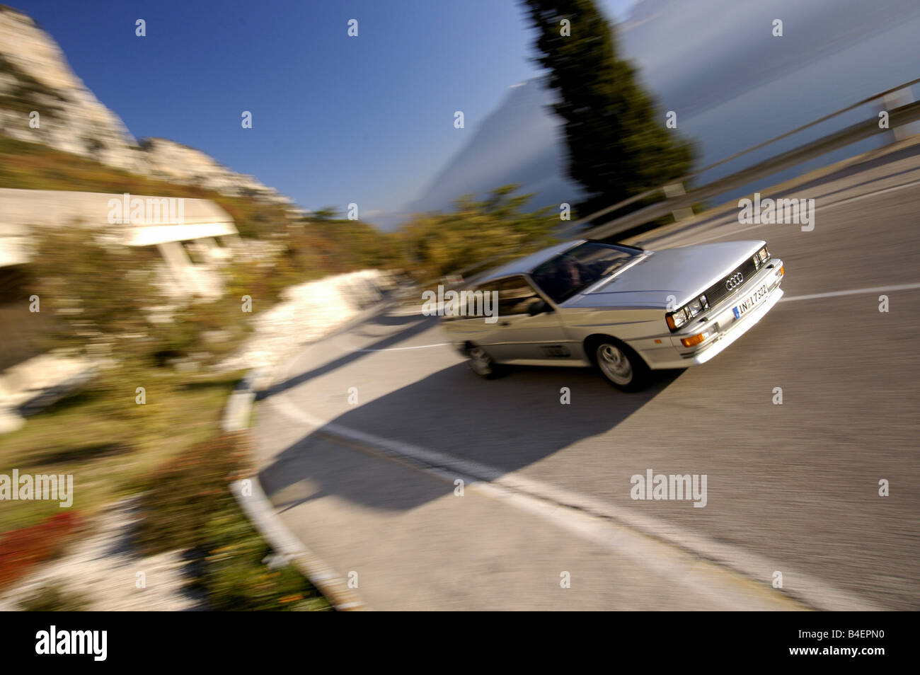 Car, Audi Quattro, model year 1981-1991, silver, old car, sedan ...