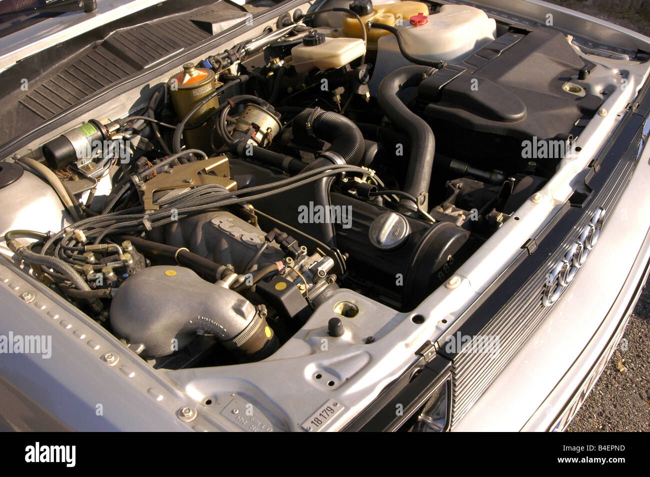 Car, Audi Quattro, model year 1981-1991, silver, old car, sedan, engine ...
