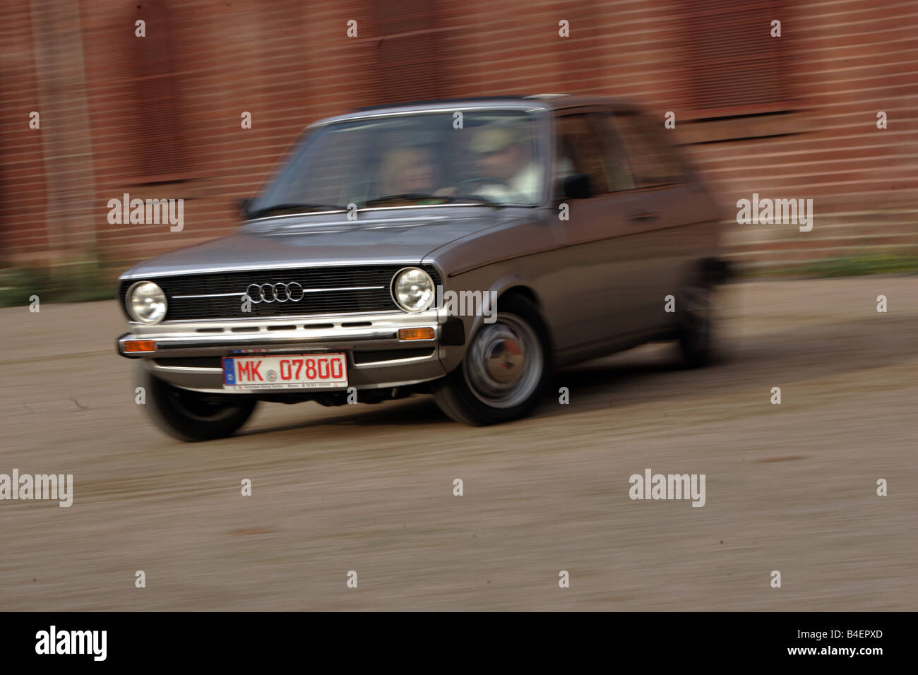 Car, Audi 50, model year 1974-1978, silver, old car, 1970s, seventies ...