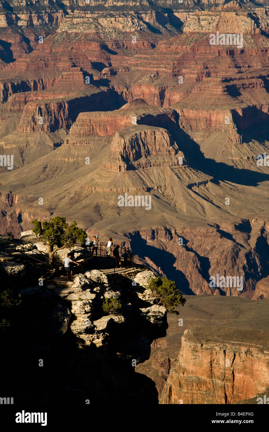 Grand Canyon Arizona USA People on viewing platform at South Rim ...