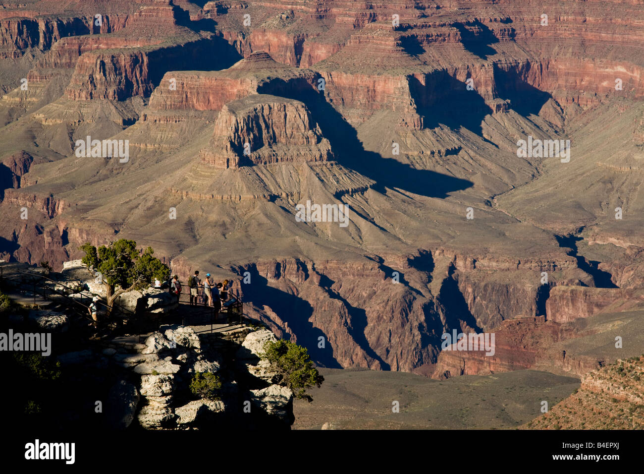 Grand Canyon Arizona USA People on viewing platform at South Rim ...