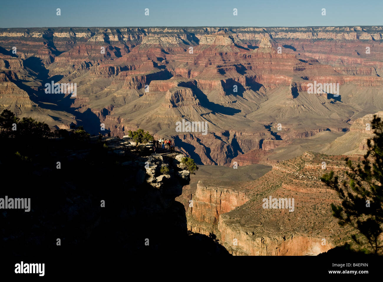 Grand Canyon Arizona USA People on viewing platform at South Rim ...