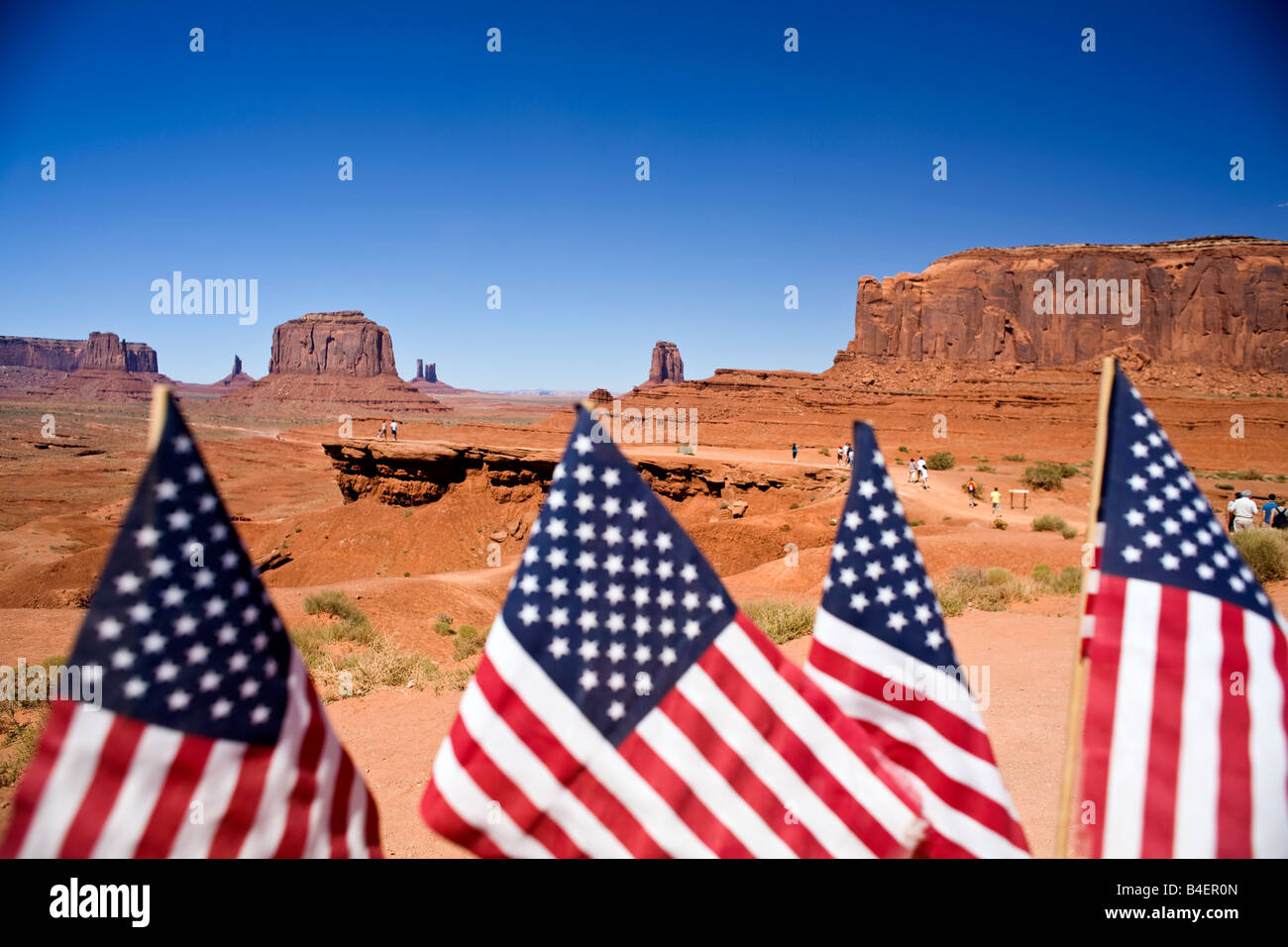 American flags at Monument Valley, Arizona, USA Stock Photo - Alamy