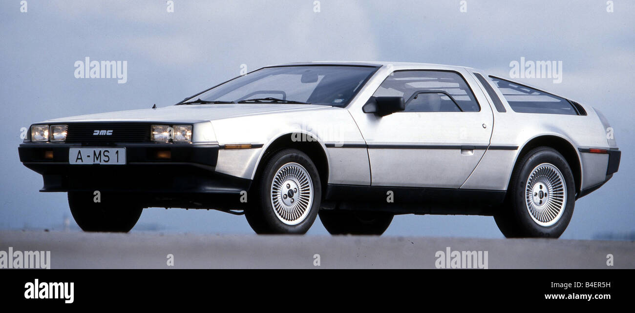 Car, DeLorean DMC 12, old car, 1980s, eighties, silver, Coupé, Coupe ...