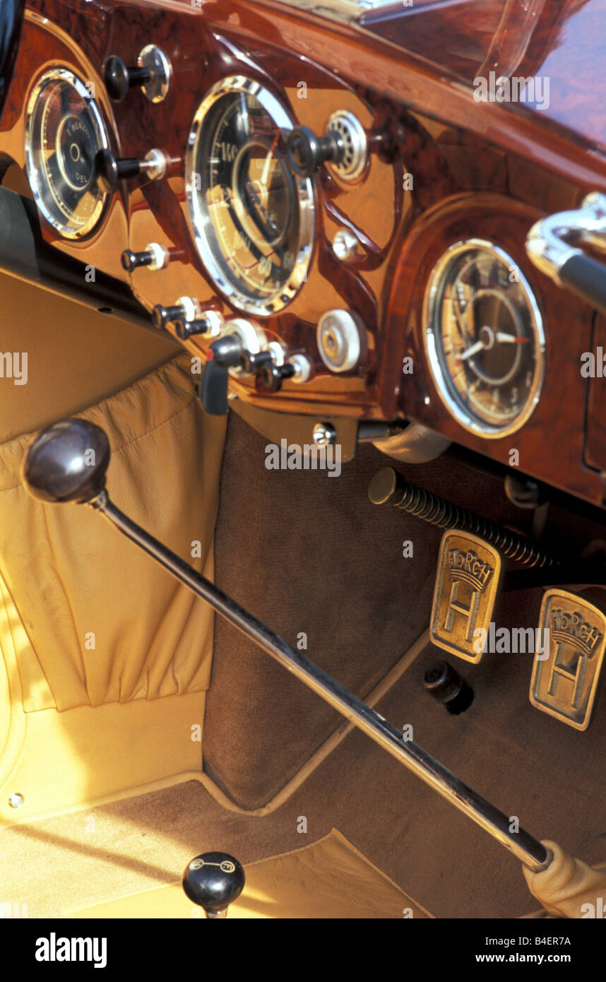 Horch 853 A convertible, model year 1938, ruby colored, detail, details ...