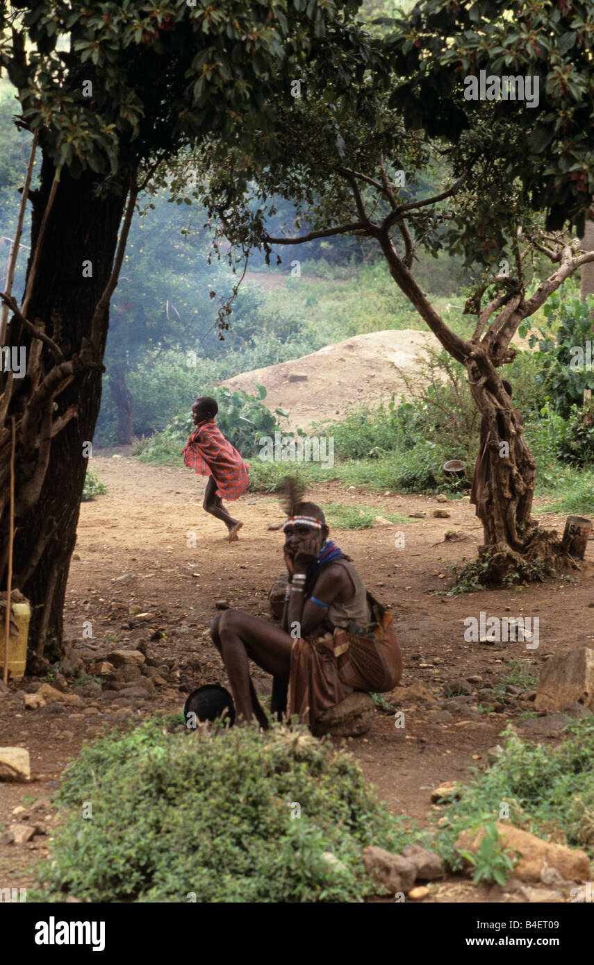 Ethnic Karamojong villagers in Karamoja, Uganda Stock Photo - Alamy