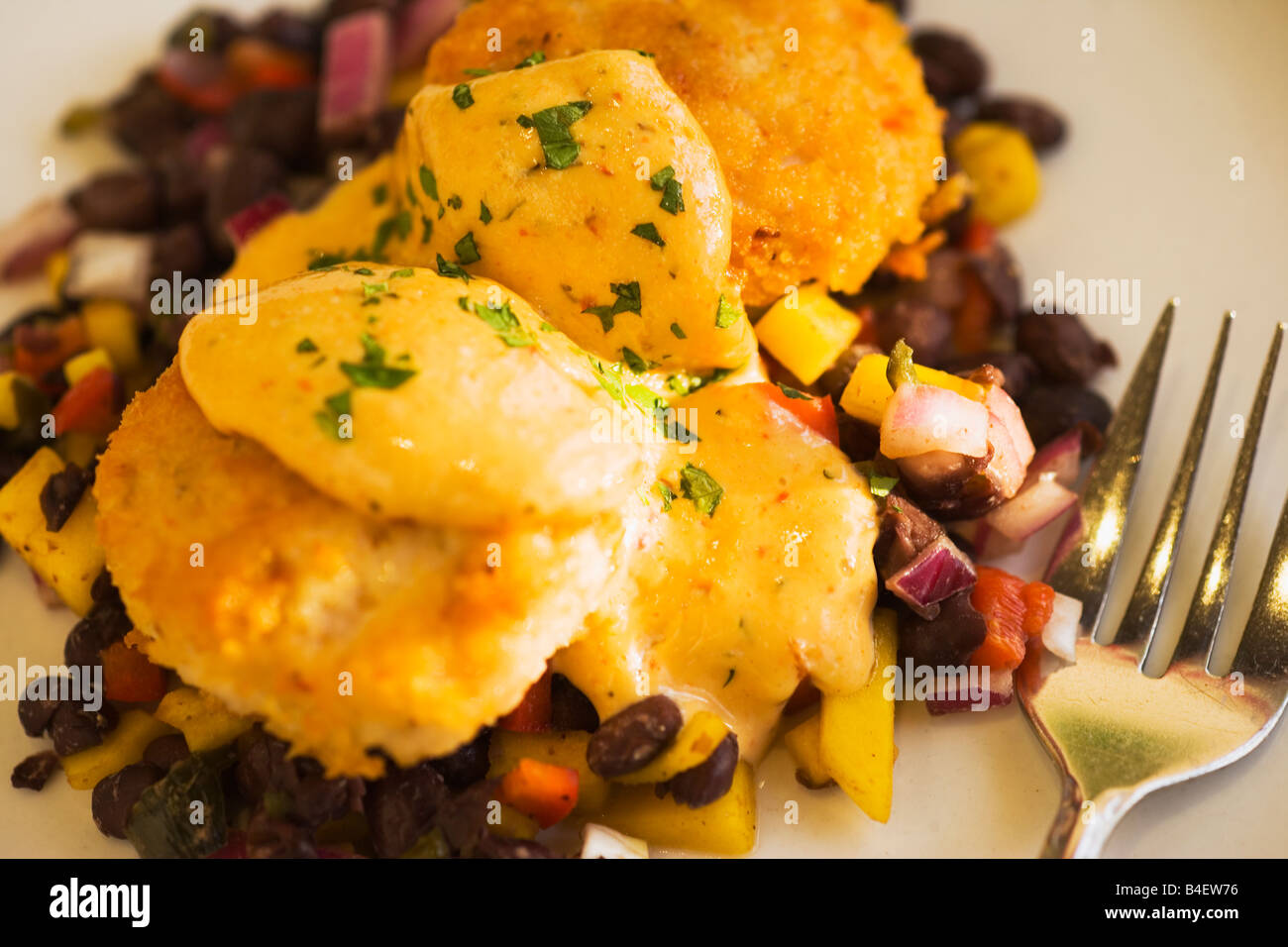 shrimp cakes Zookers Cafe Carpinteria California Stock Photo - Alamy