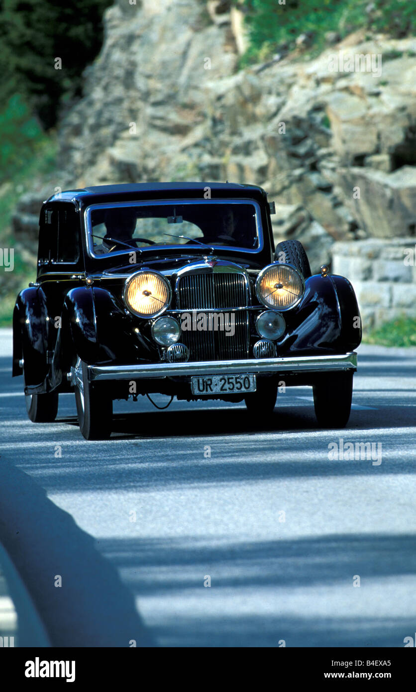 Car, Alvis, vintage car, sedan, black, model year 1940, 1940s, fourties ...