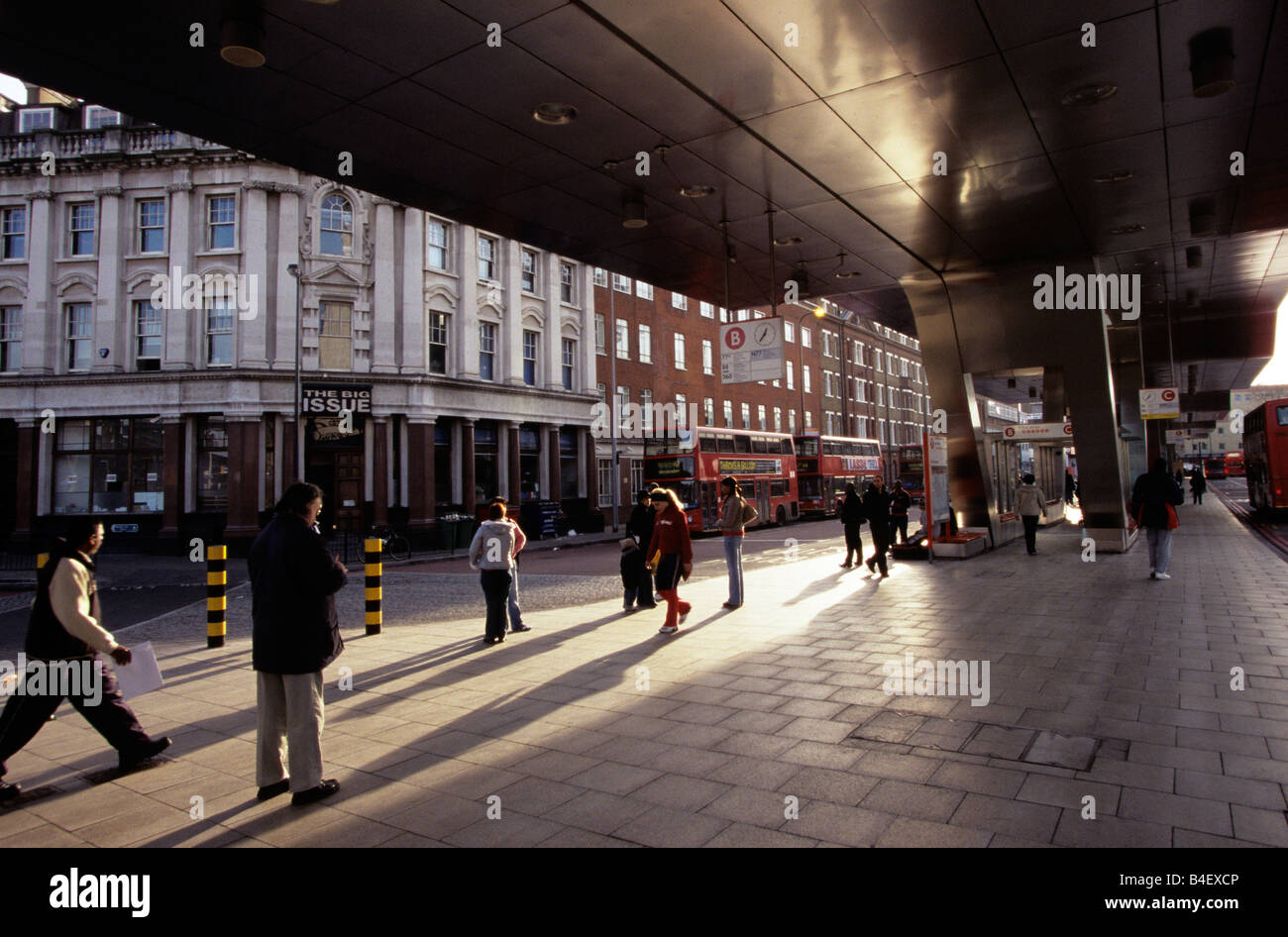 A bus station in London Stock Photo - Alamy