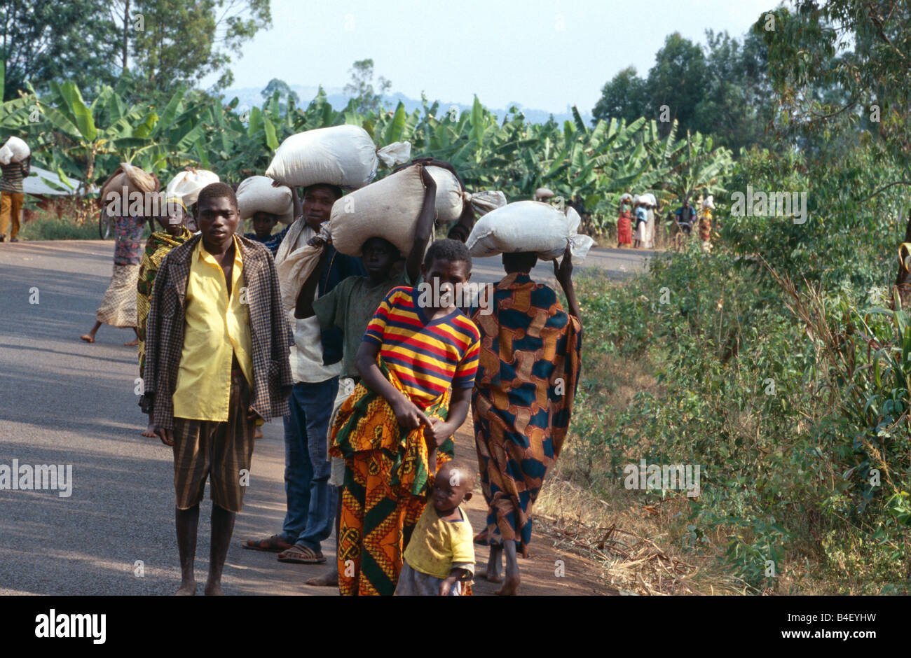 Food distribution by CARE organization, Rwanda, East Africa Stock Photo ...