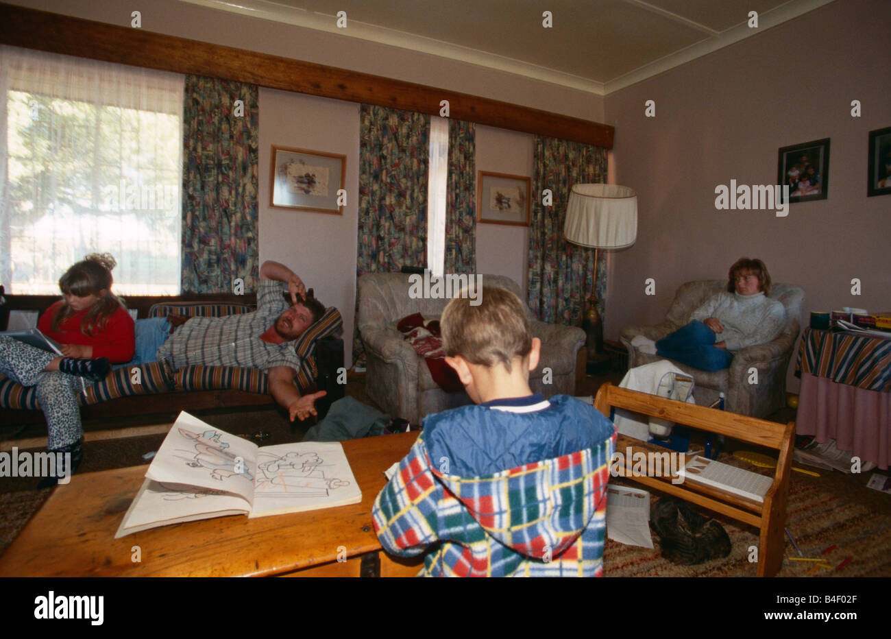 White family at home in South Africa Stock Photo - Alamy