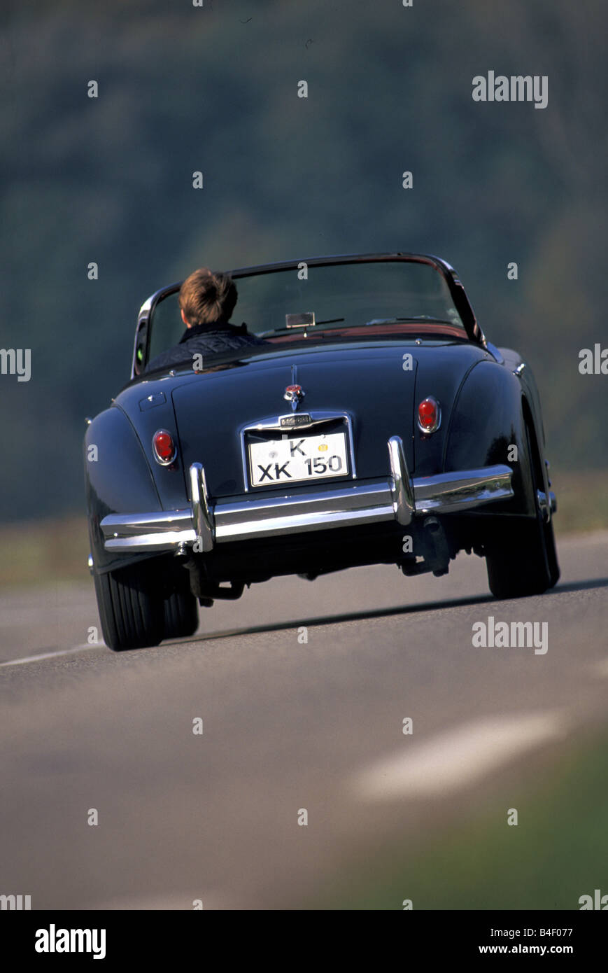 Car, Jaguar XK 150, vintage car, black, 1950s, fifties, convertible ...