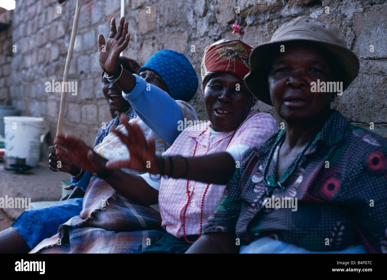 Female villagers socialising at home, Eastern Cape, South Africa Stock ...