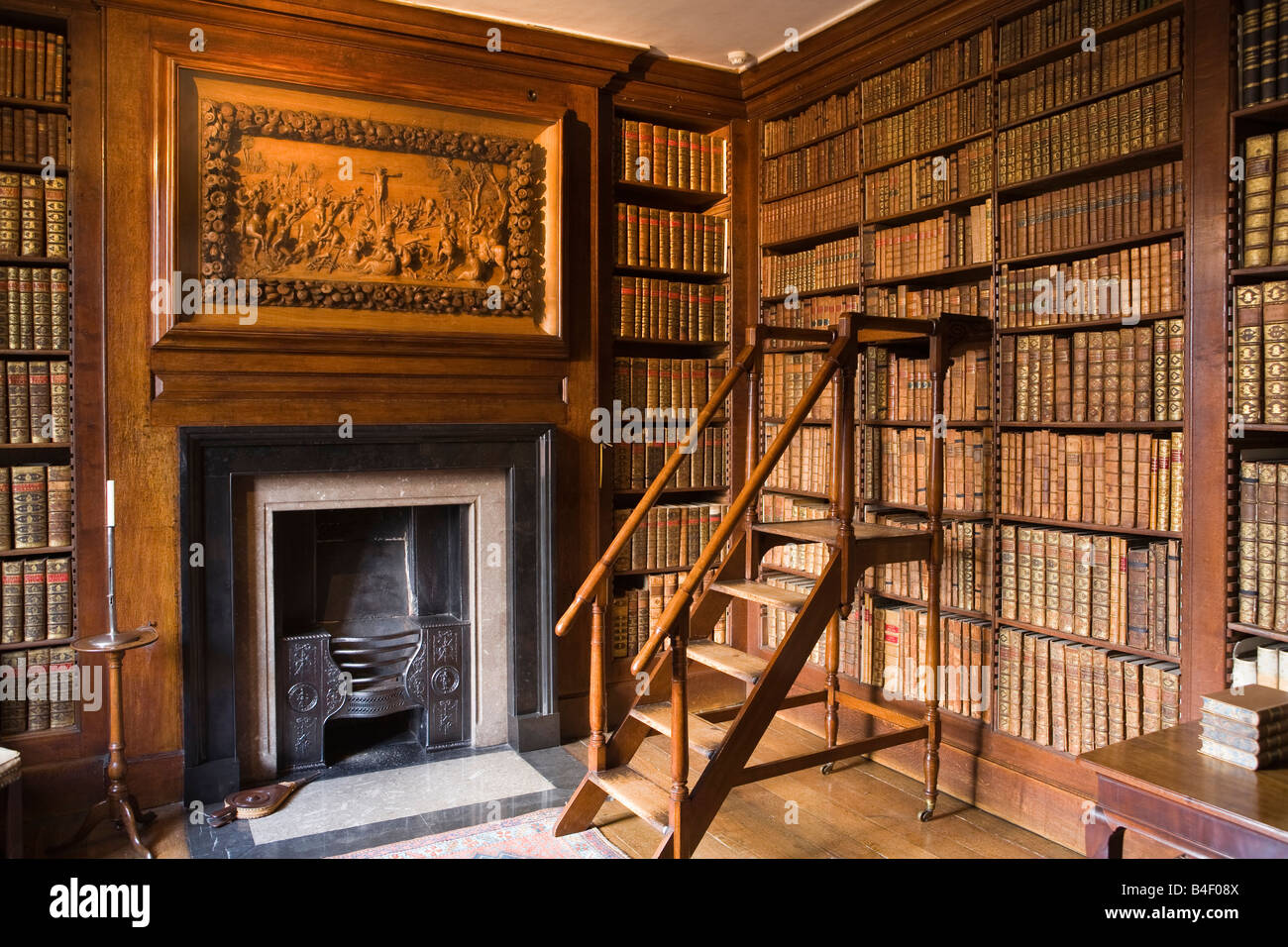 UK Cheshire Altrincham Dunham Massey Hall NT Library Grinling Gibbons ...