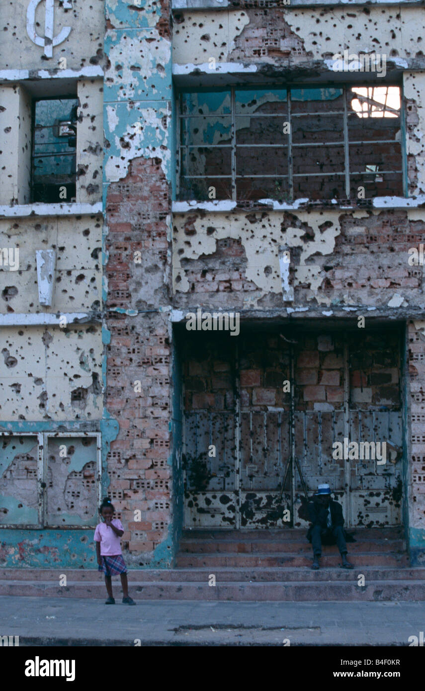 A building damaged during civil war in Angola Stock Photo - Alamy