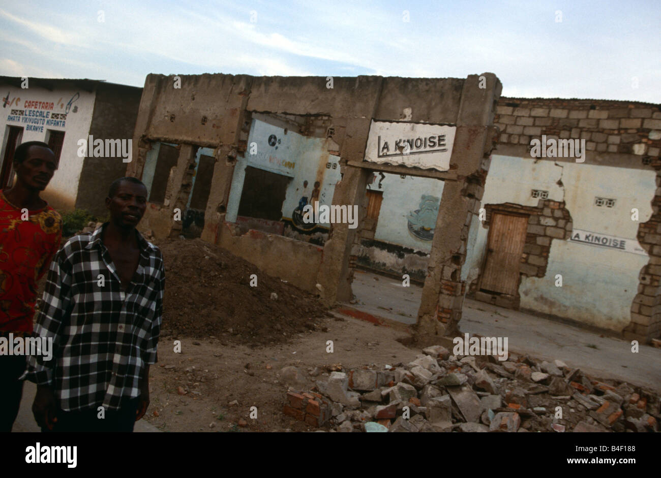 Street scene showing destroyed buildings in Burundi Stock Photo - Alamy