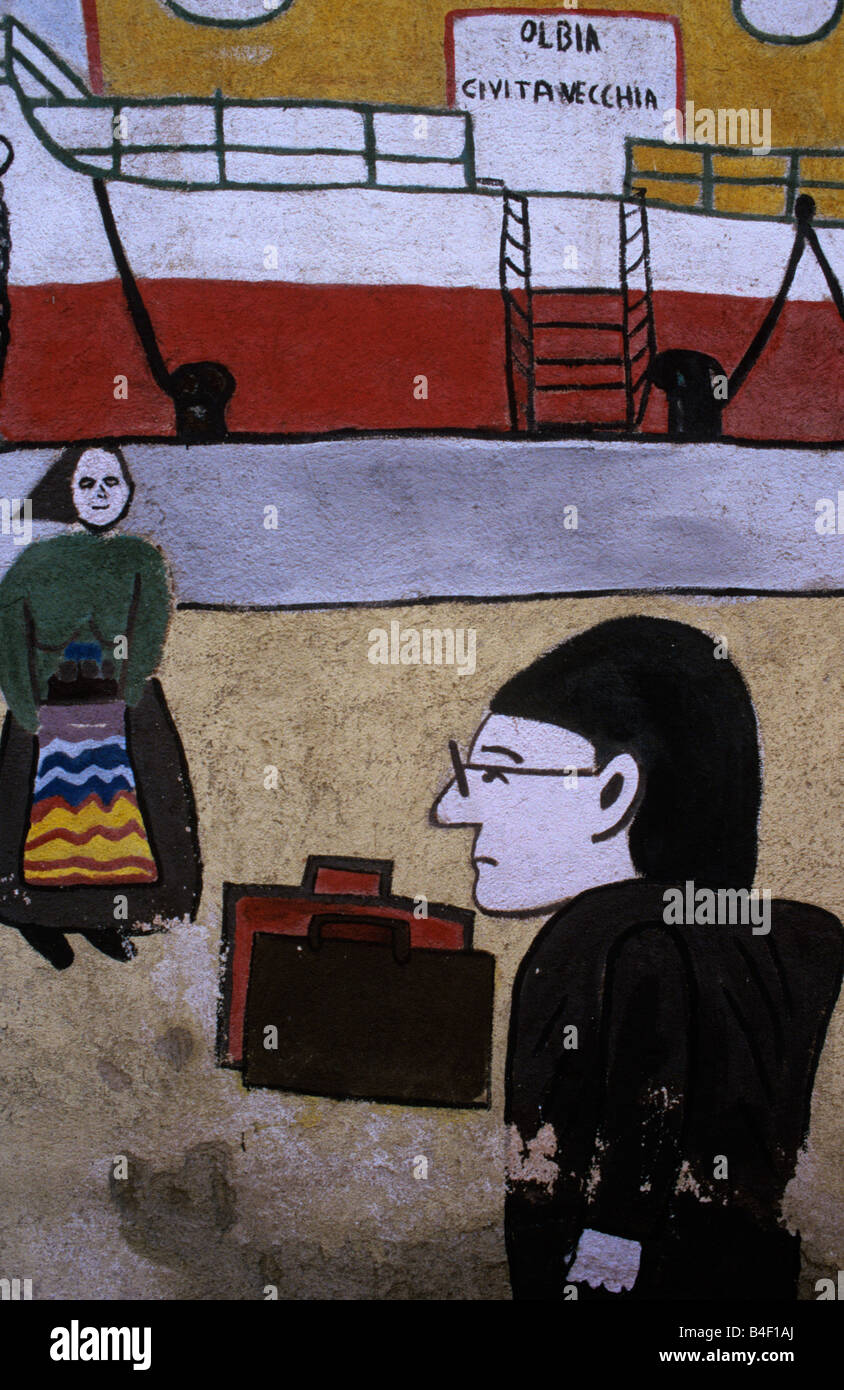 Mural illustrating social issues in Italy Stock Photo - Alamy