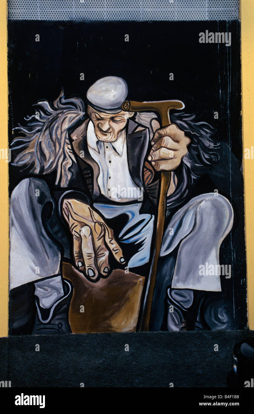 Mural illustrating social issues in Italy Stock Photo - Alamy