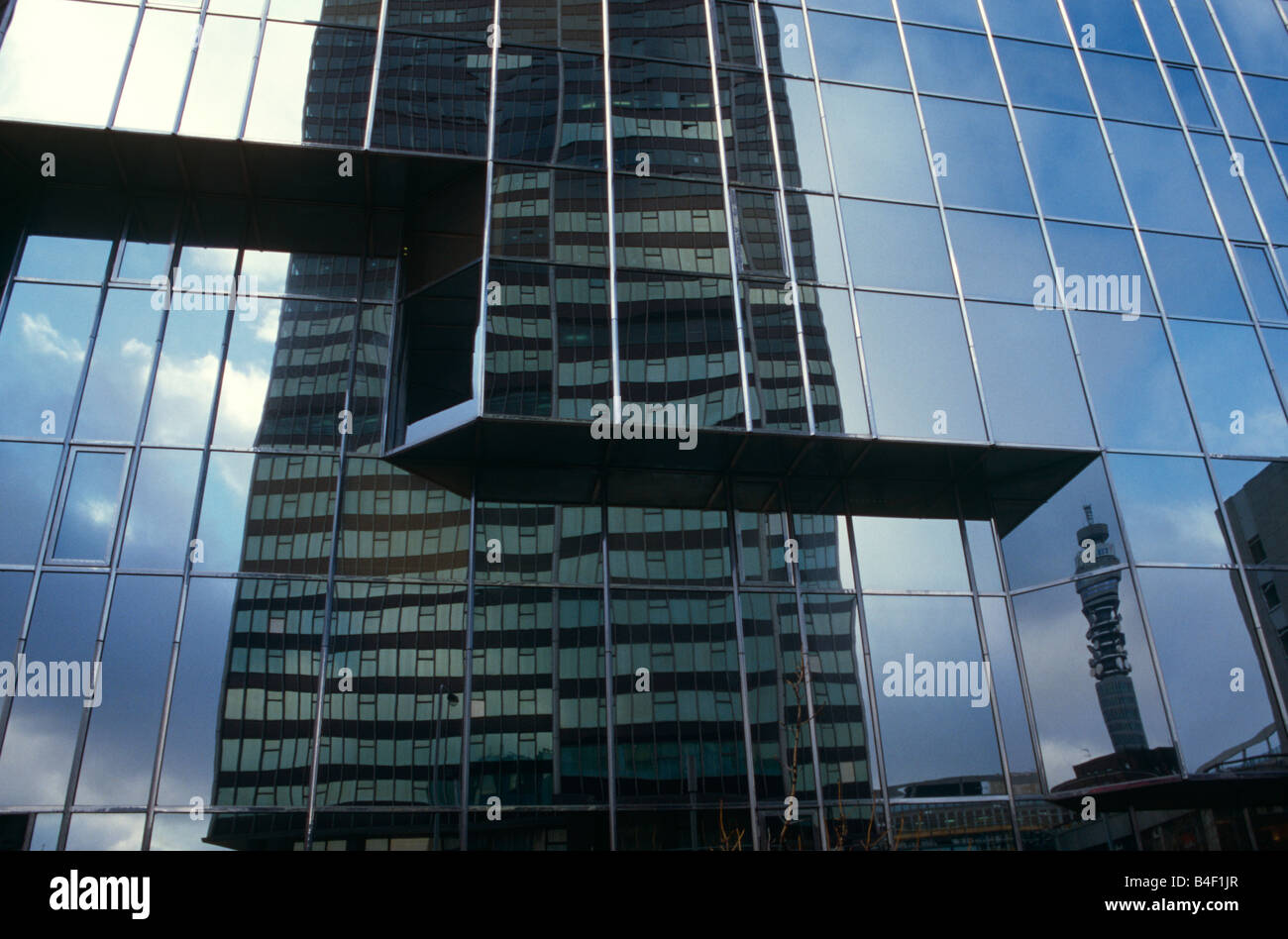 Reflection on facade of building, London, England, UK Stock Photo - Alamy