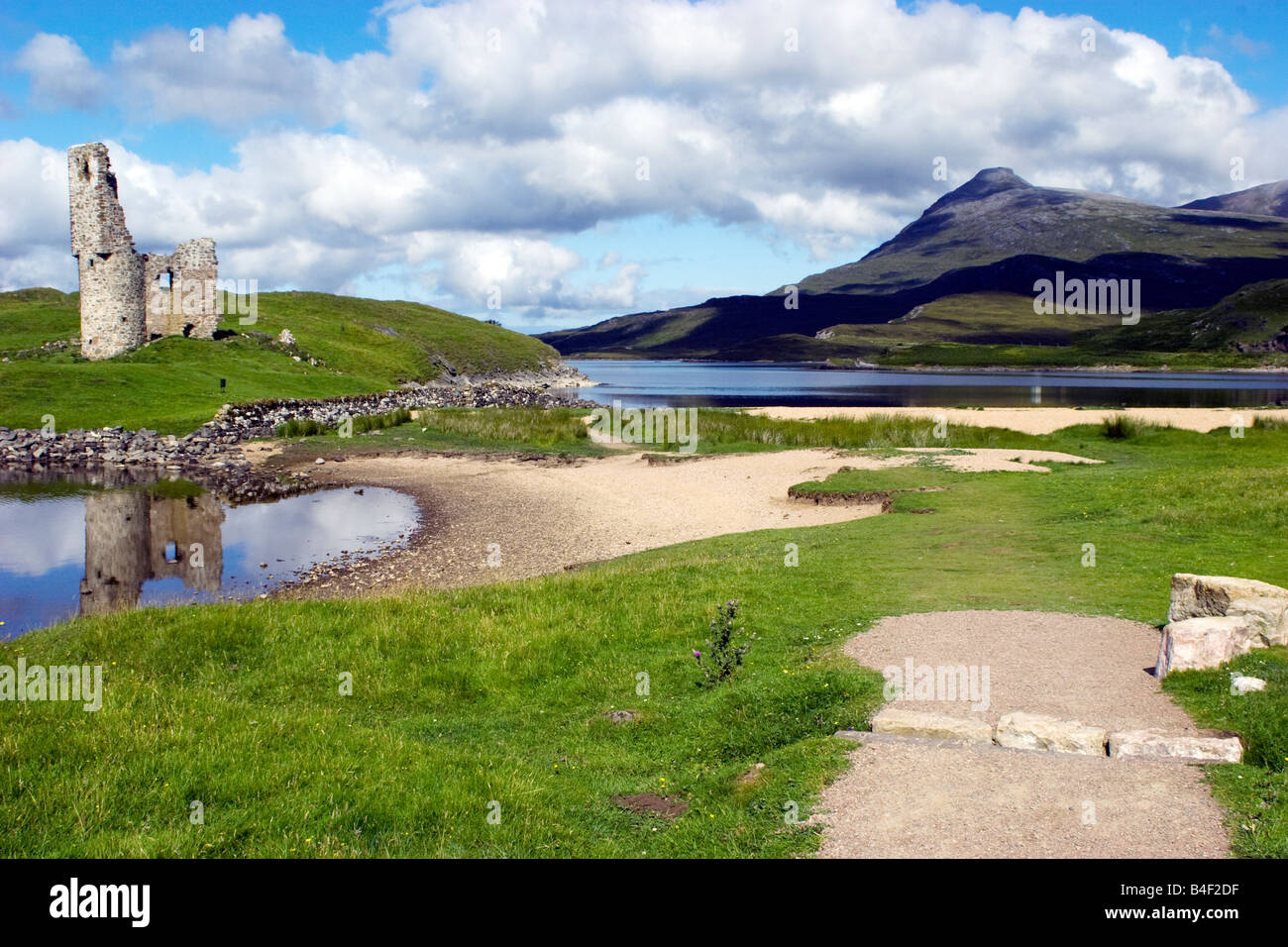 Ardvreck Castle in Inchnadamph, along the road from Ullapool to Durness ...