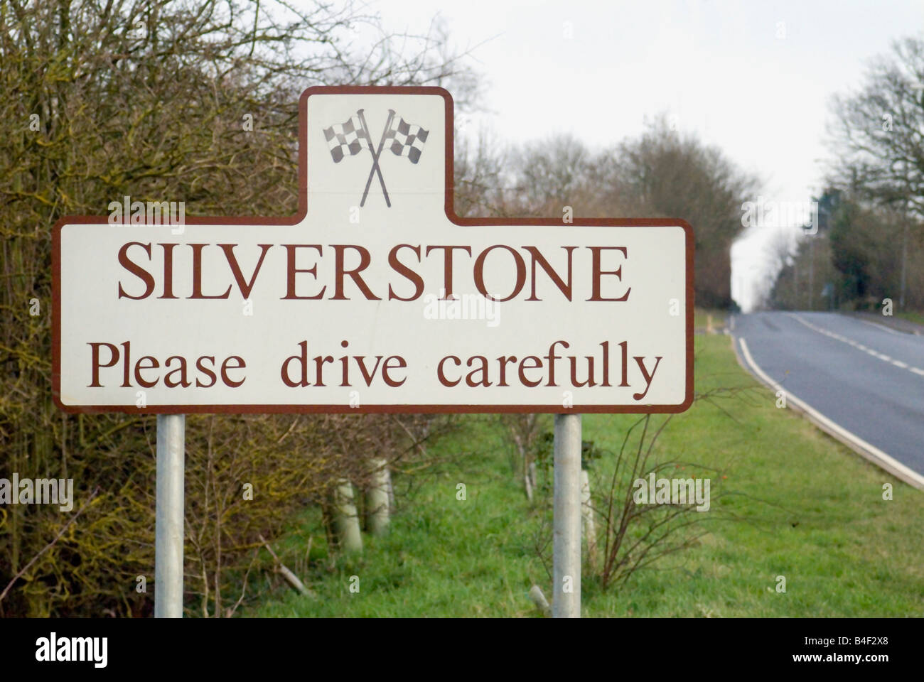 Silverstone road sign Stock Photo - Alamy