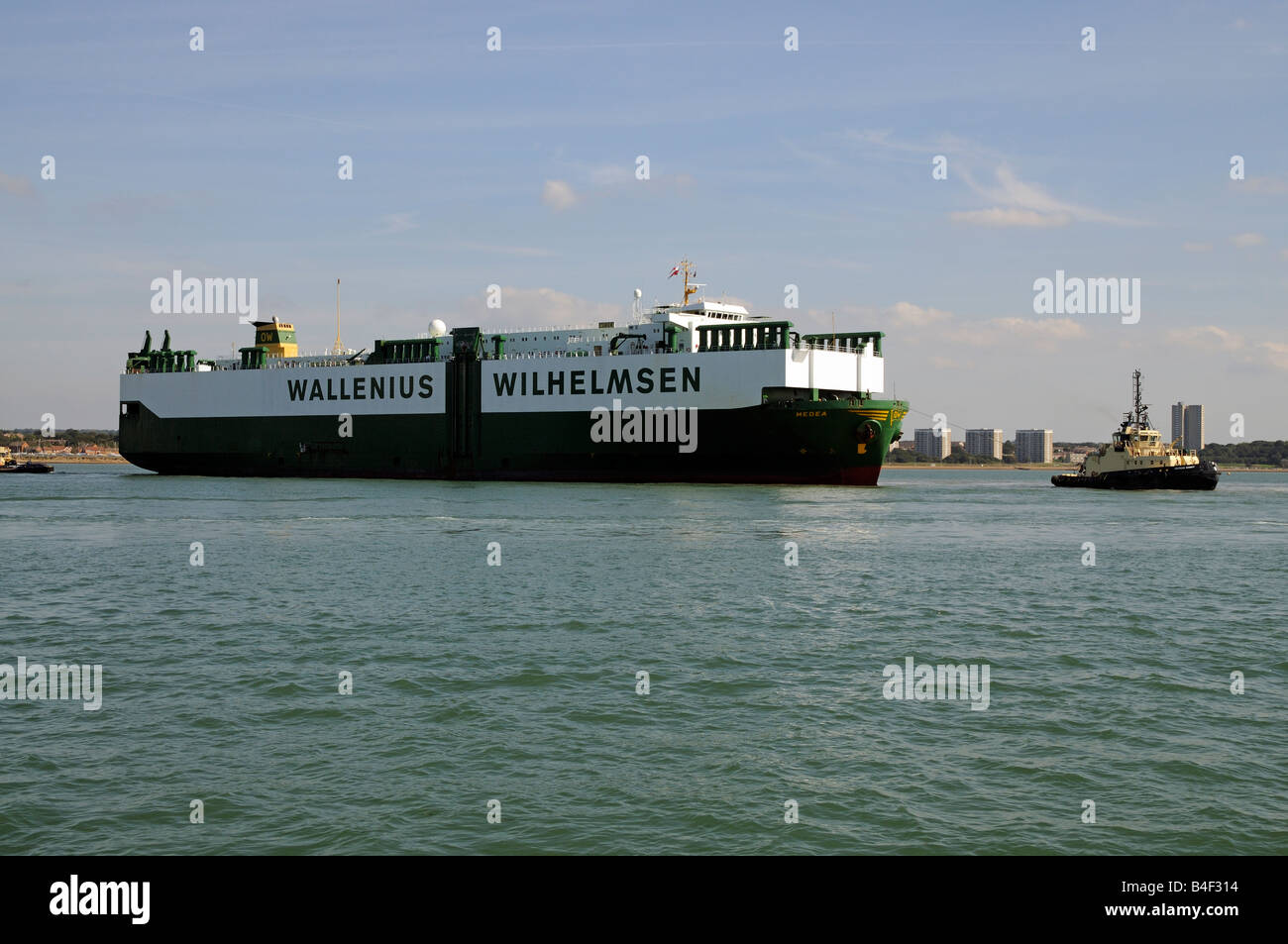 Port of Southampton England car carrier transporter ship MV Medea and ...