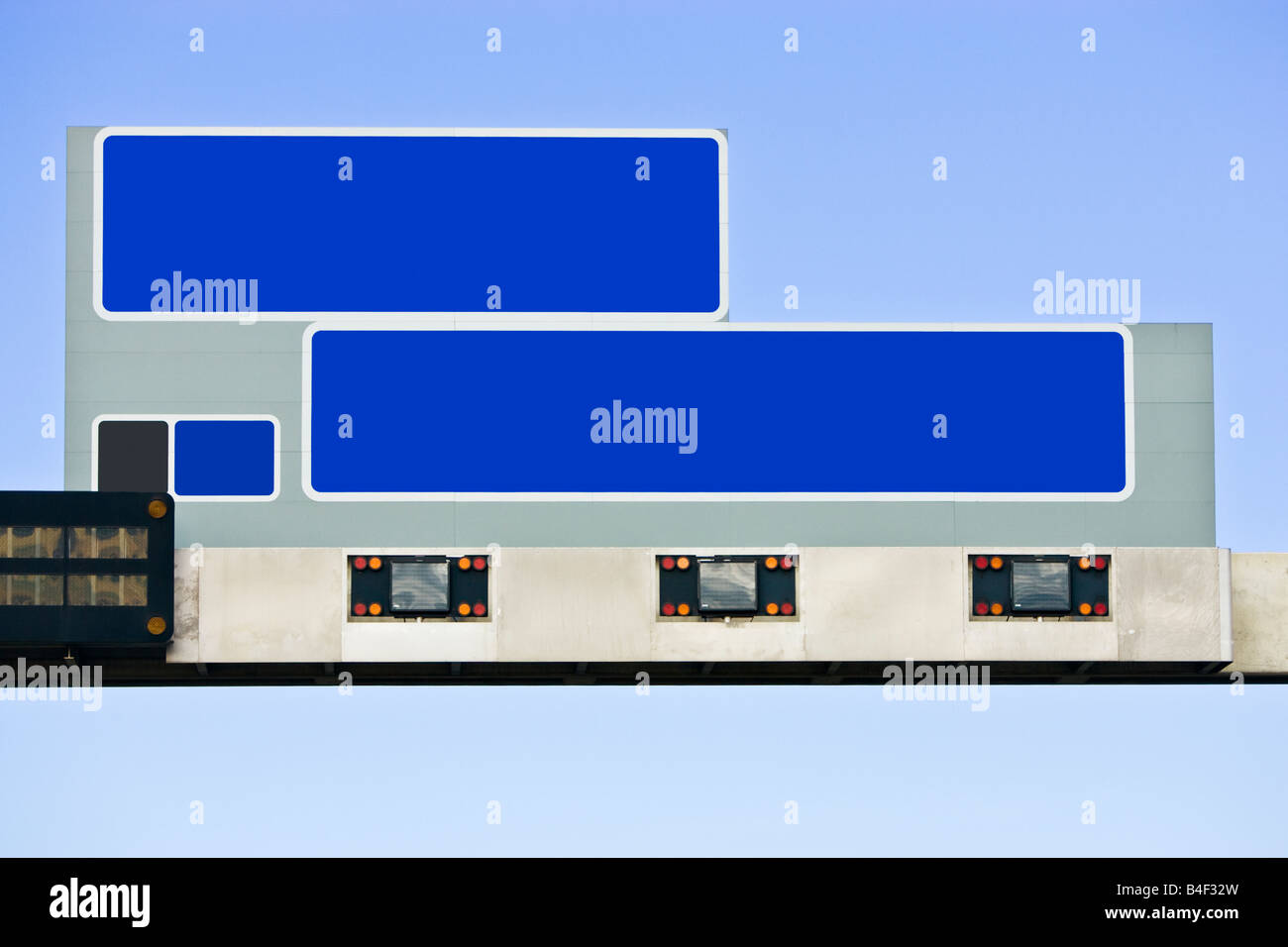Blank UK motorway overhead gantry sign England UK Stock Photo - Alamy