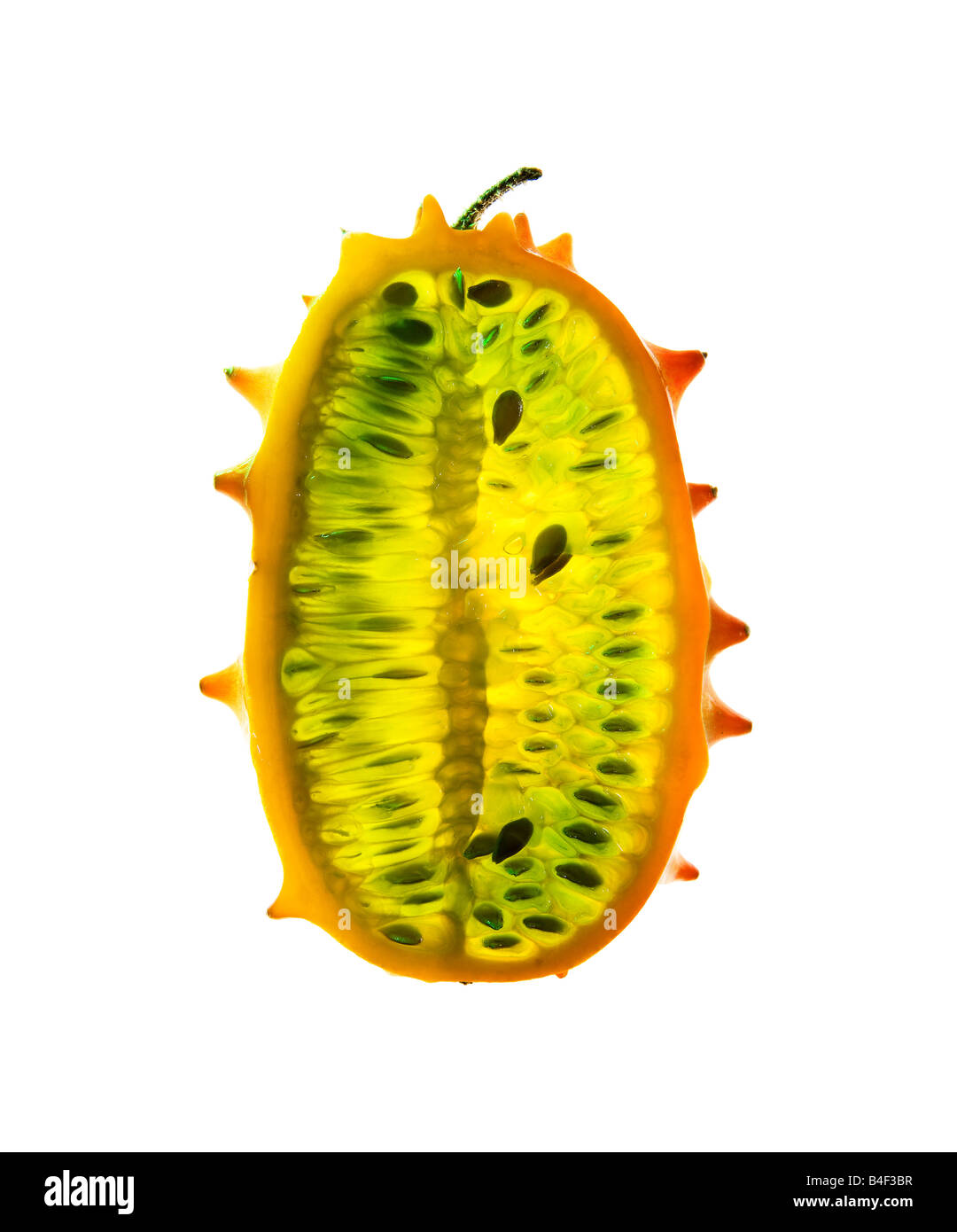 fresh KIWANO horned melon spike spikes seed slice sliced transparent ...