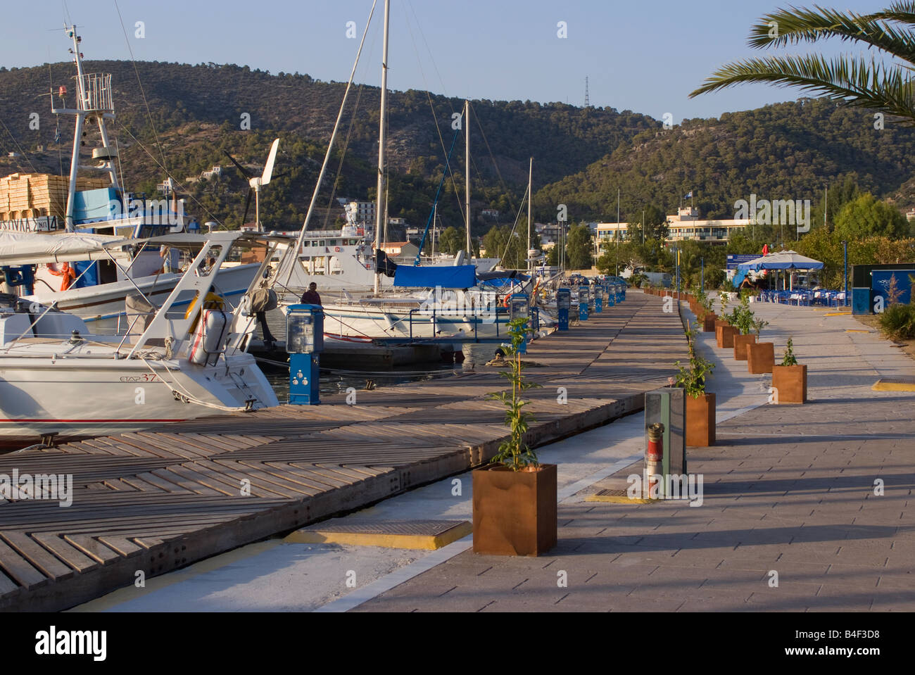 The Marina and Harbour Area with Boats and Yachts in Poros Town Isle of ...