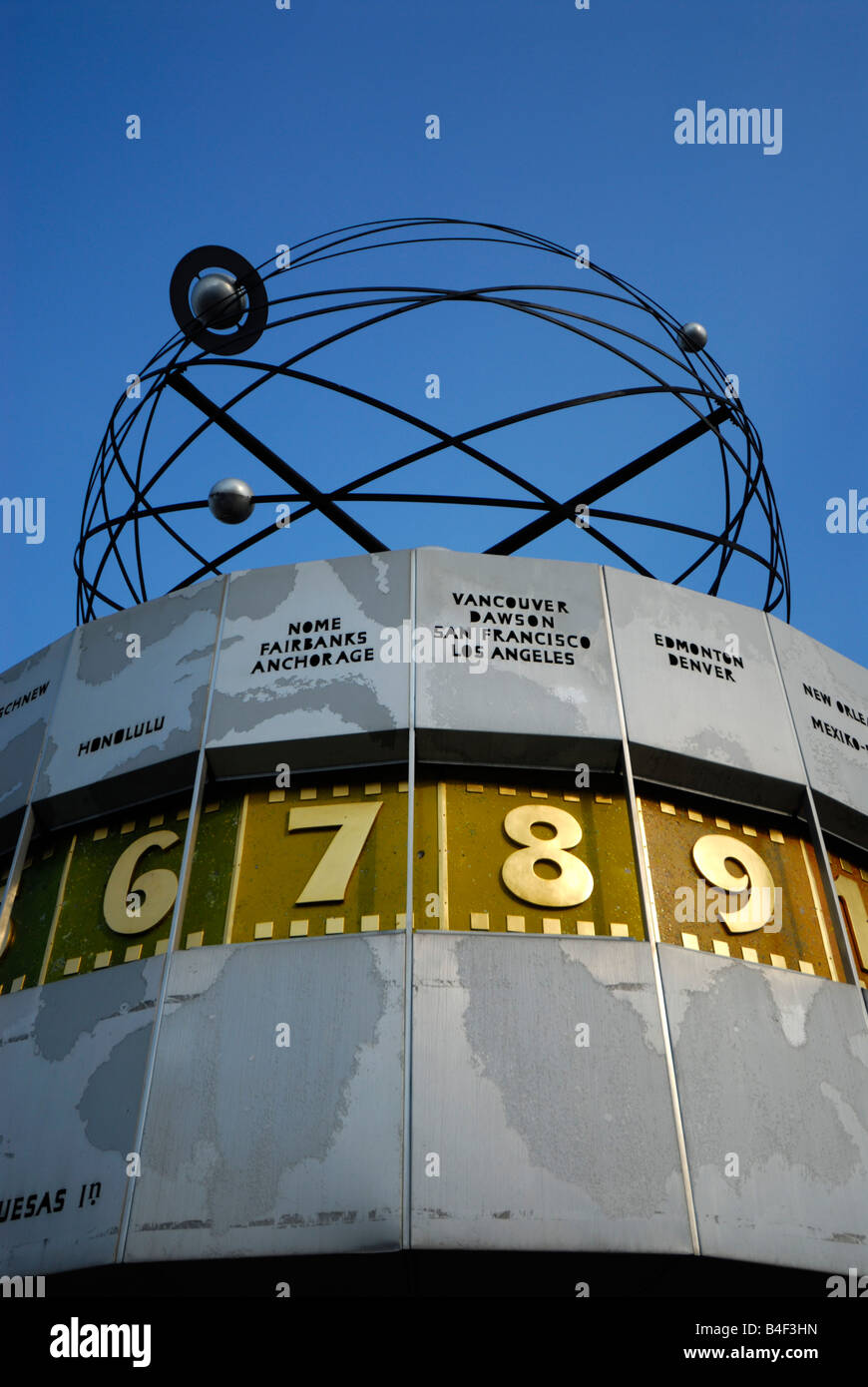 World Clock in Alexanderplatz "Weltzeituhr", Berlin, Germany Stock ...