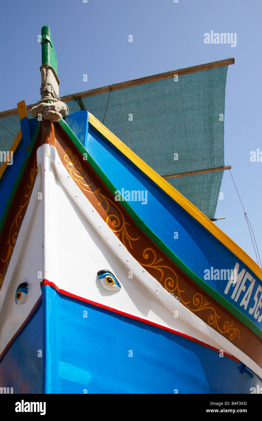 A Maltese Luzzu boat in Marsaxlokk, Malta Stock Photo - Alamy