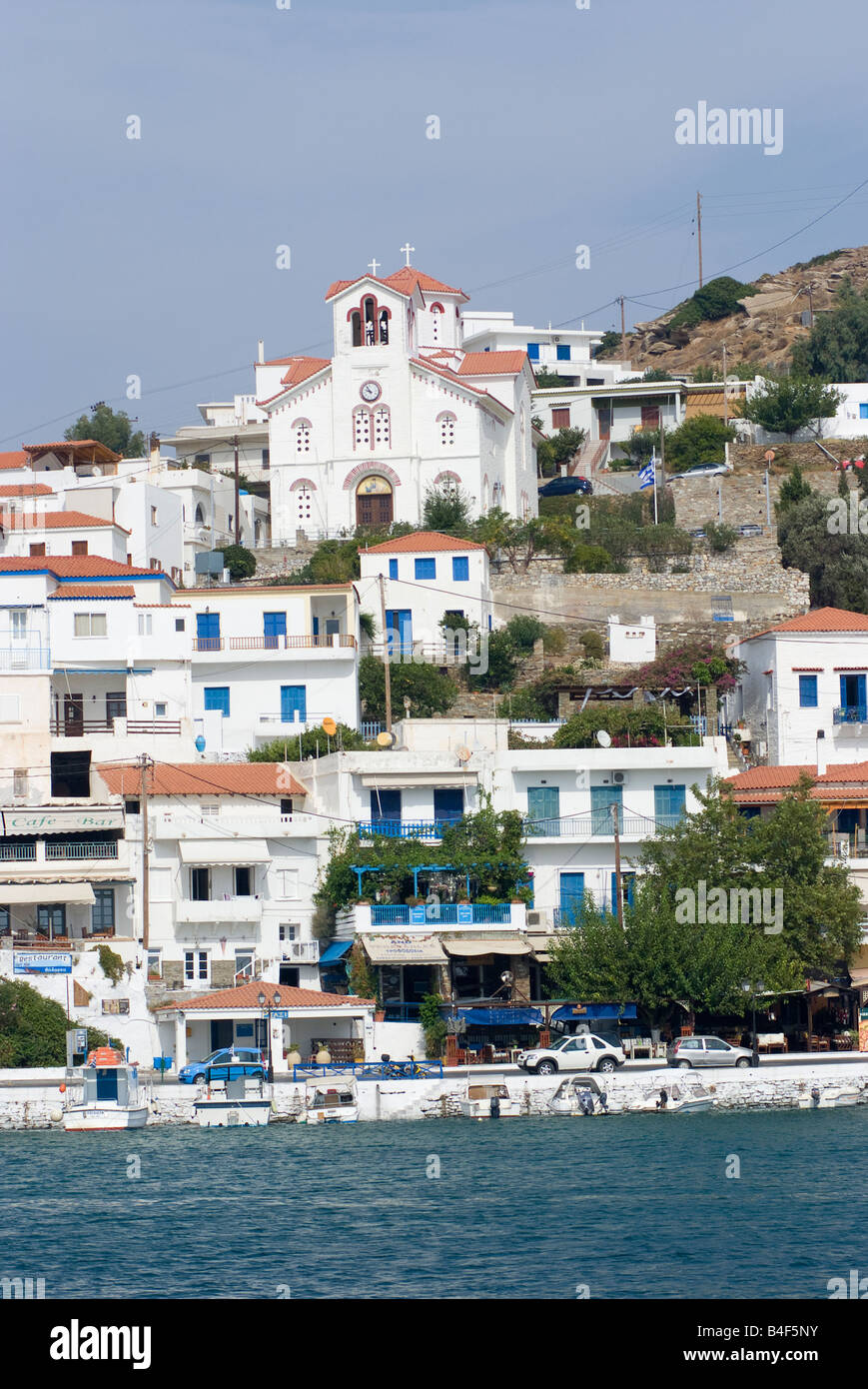 The Typical Greek Town of Batsi with Traditional Architecture on Isle ...