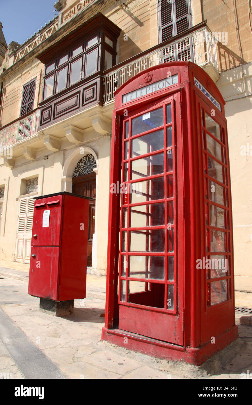 British telephone box in Marsaxlokk, Malta Stock Photo - Alamy