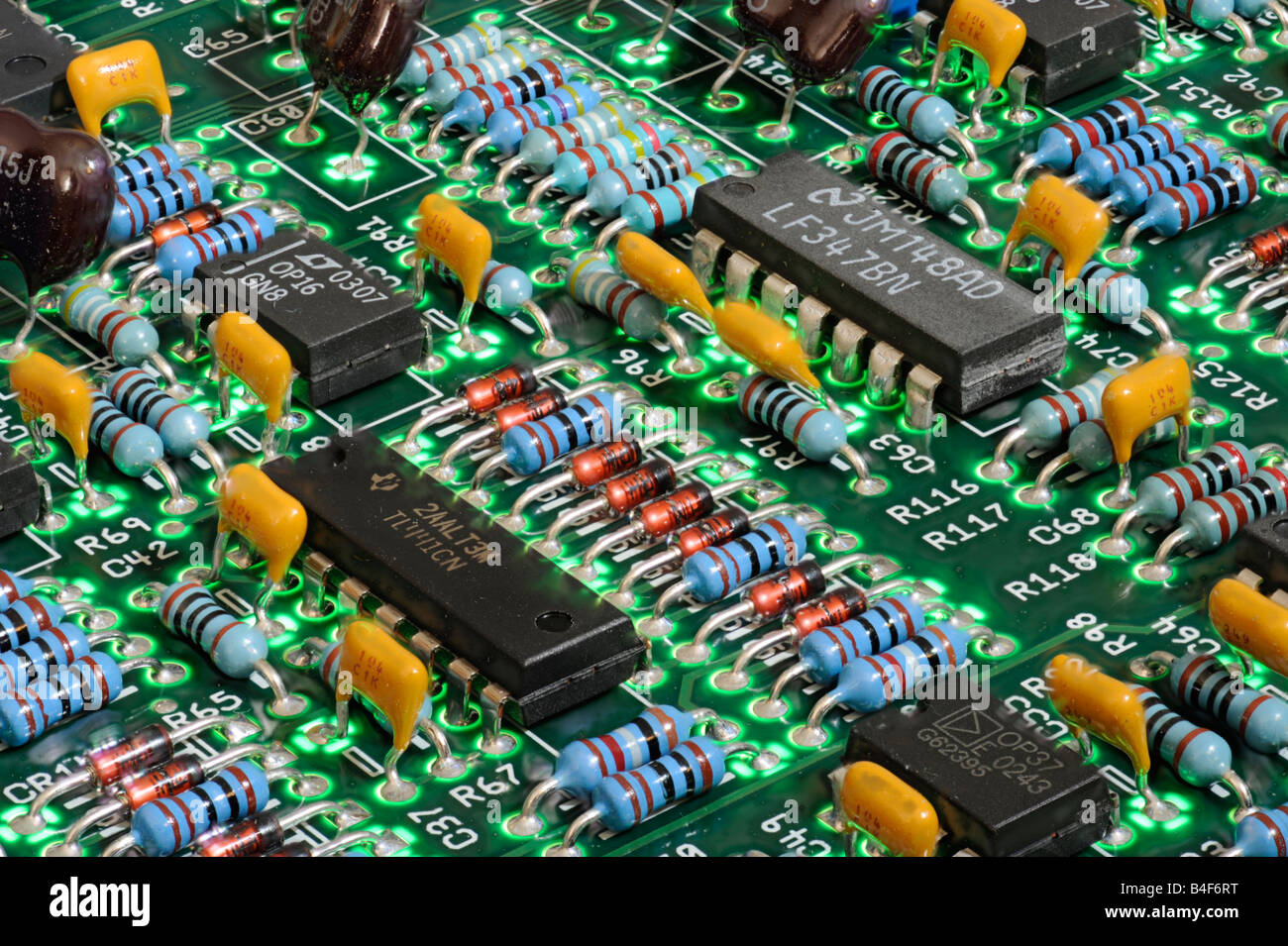 close up electronic components on printed circuit board Stock Photo - Alamy
