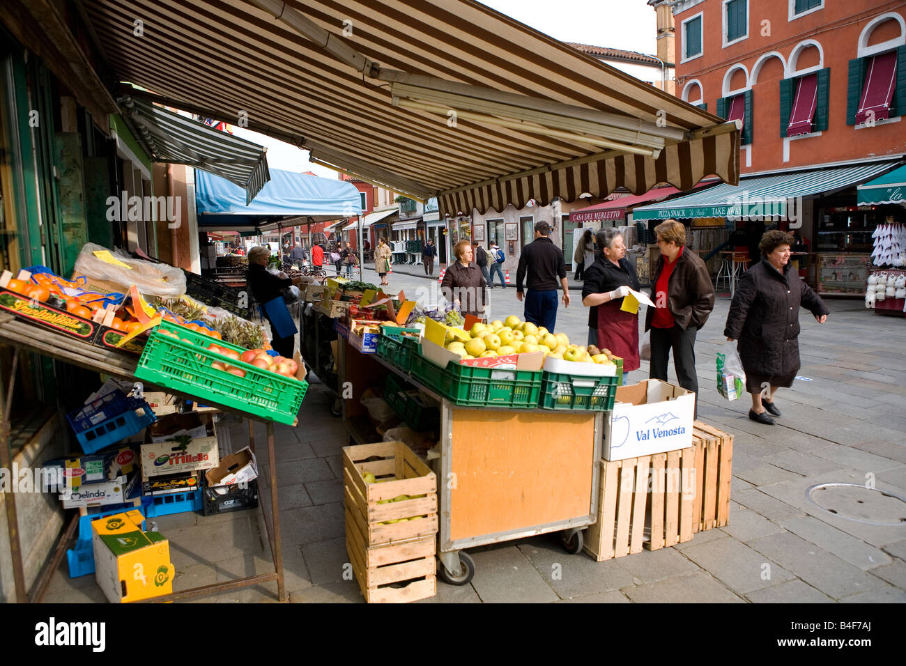fruit and vegetable shop on Burano Town centre Venice Italy Stock Photo ...