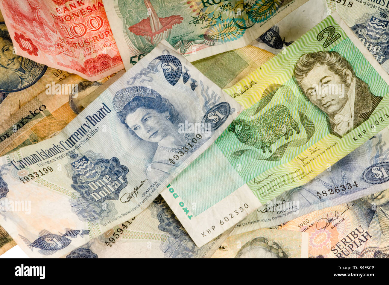 variety of foreign currency Stock Photo - Alamy