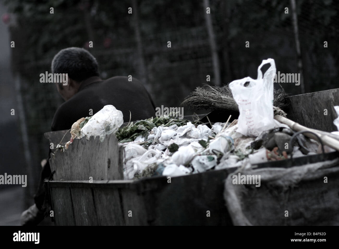 Garbage collector in a hutong in Beijing, China Stock Photo - Alamy