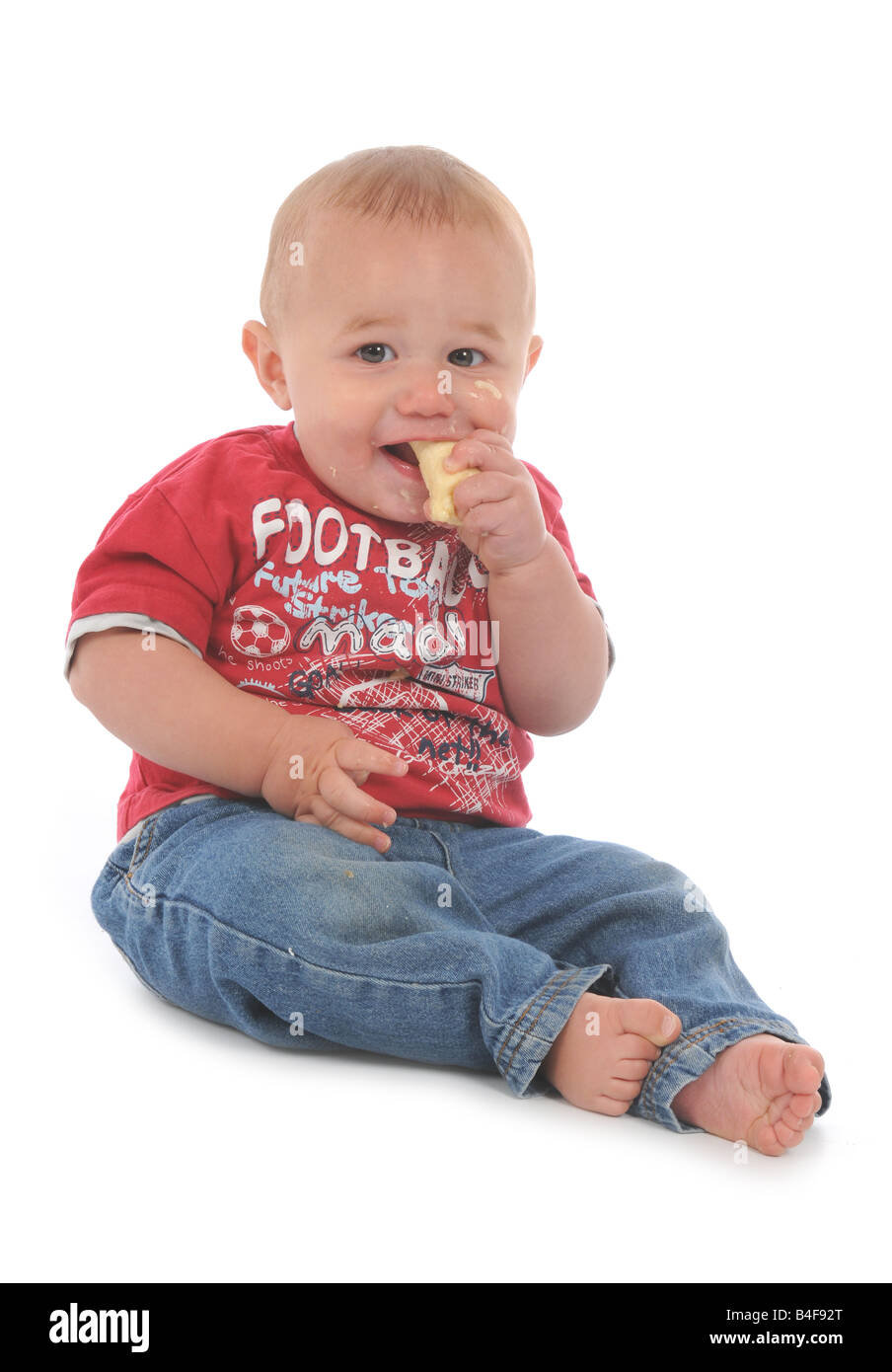 A young baby learning to walk and crawl, babies development in the ...