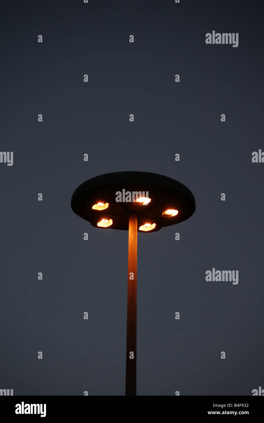 modern lamp post in city street at night Stock Photo - Alamy