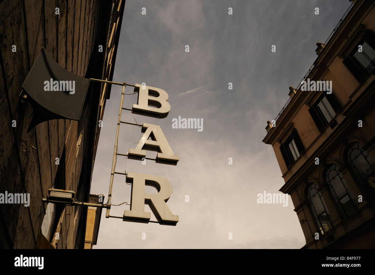 Bar sign in Rome, Italy Stock Photo - Alamy