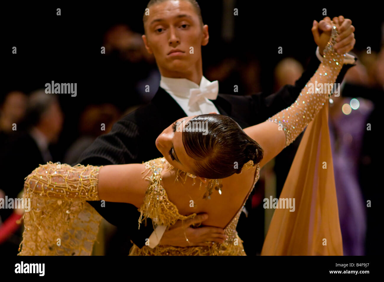 Young dancers posing. Ballroom dance competition "Saint-Petersburg Cup ...