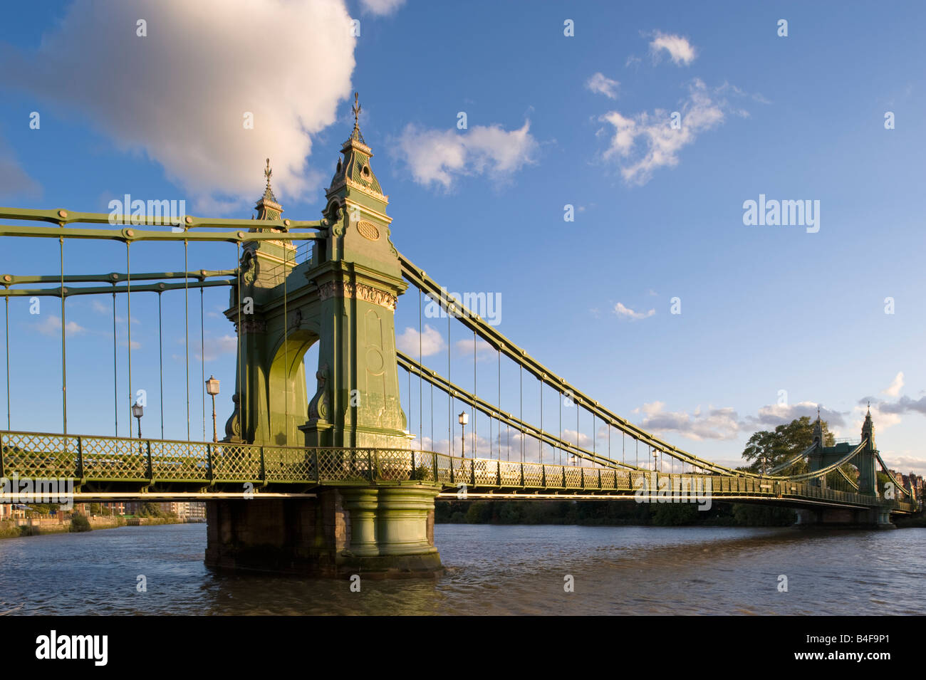 Hammersmith Bridge over Thames River London W6 United Kingdom Stock ...
