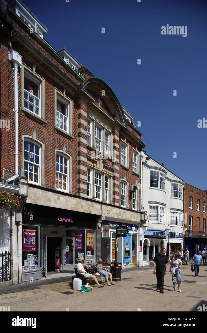 Winchester High Street typical houses Great Britain Hampshire United ...