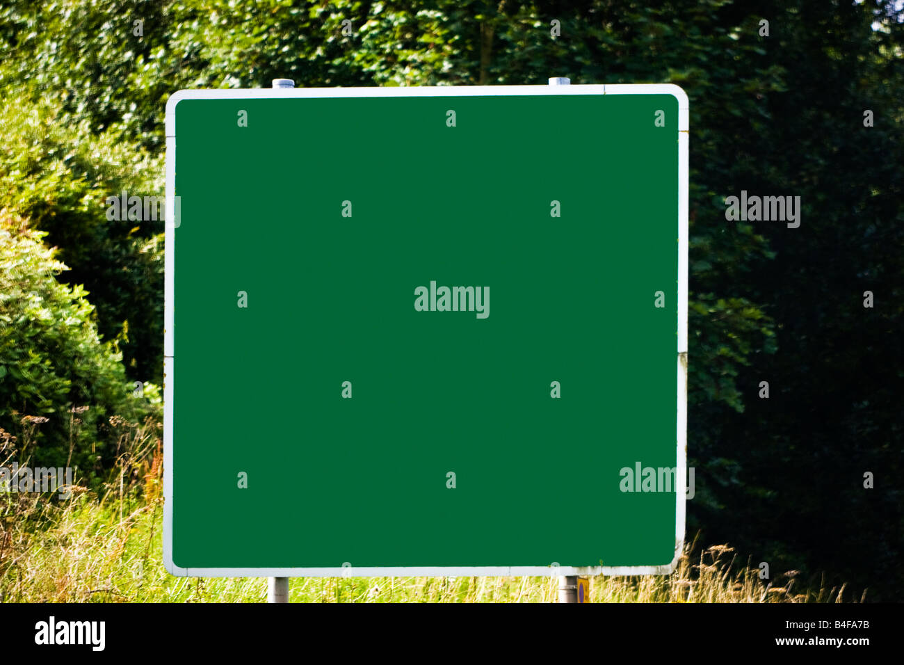 Blank road sign - green 'A road' primary route sign England UK Stock ...