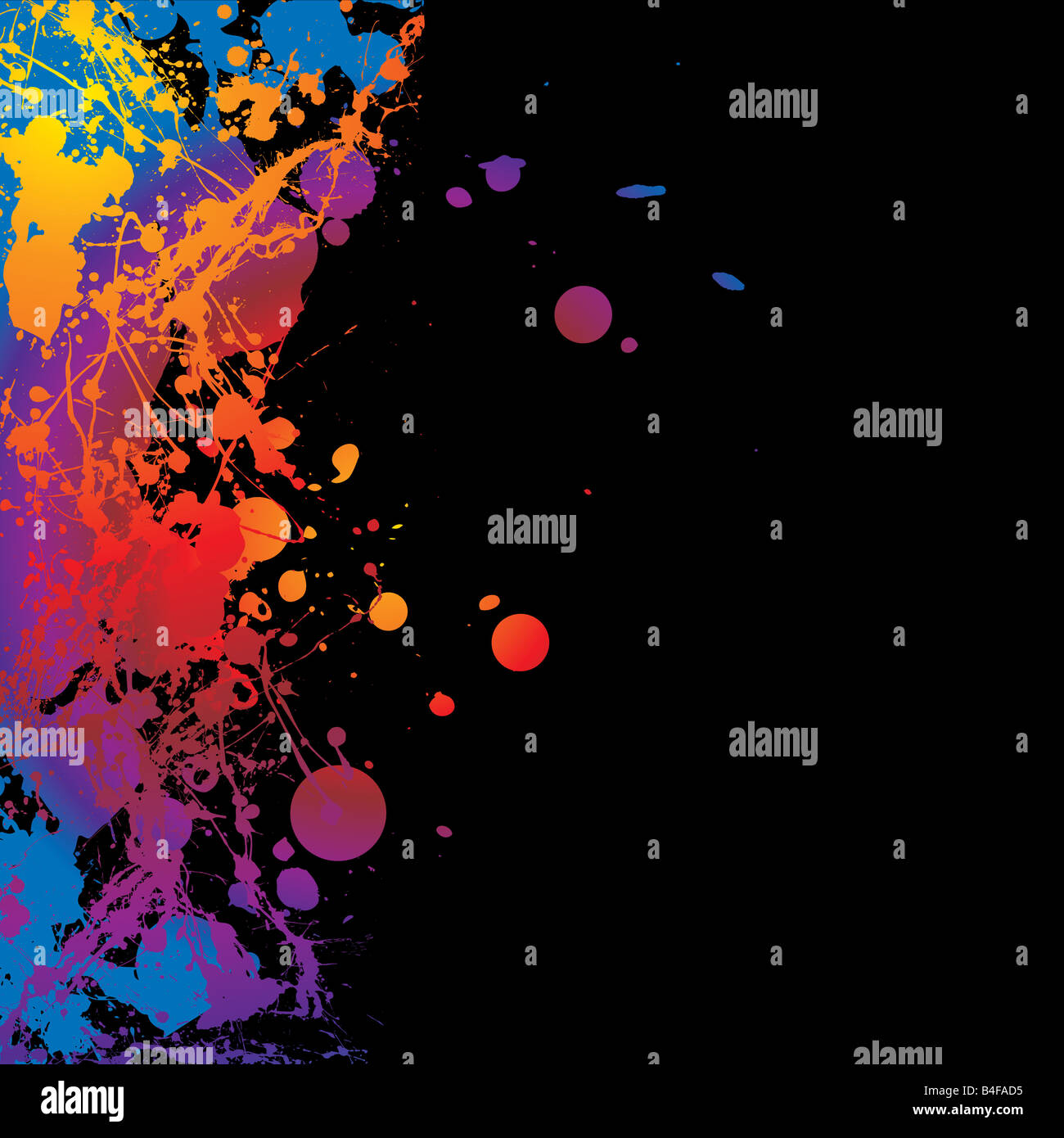 Colourful ink splat background with room to add your own copy Stock ...