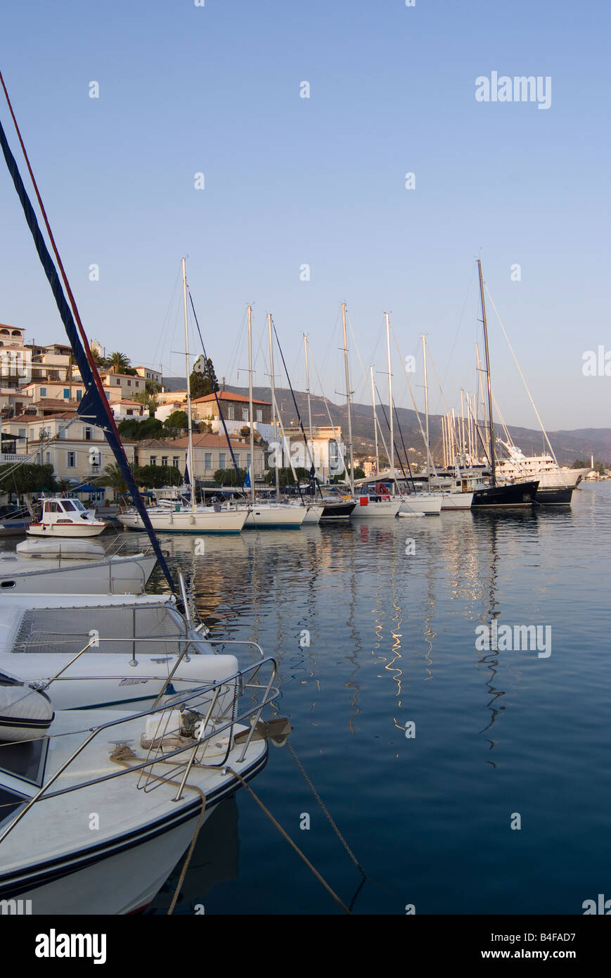 The Marina and Harbour Area with Boats and Yachts in Poros Town Isle of ...