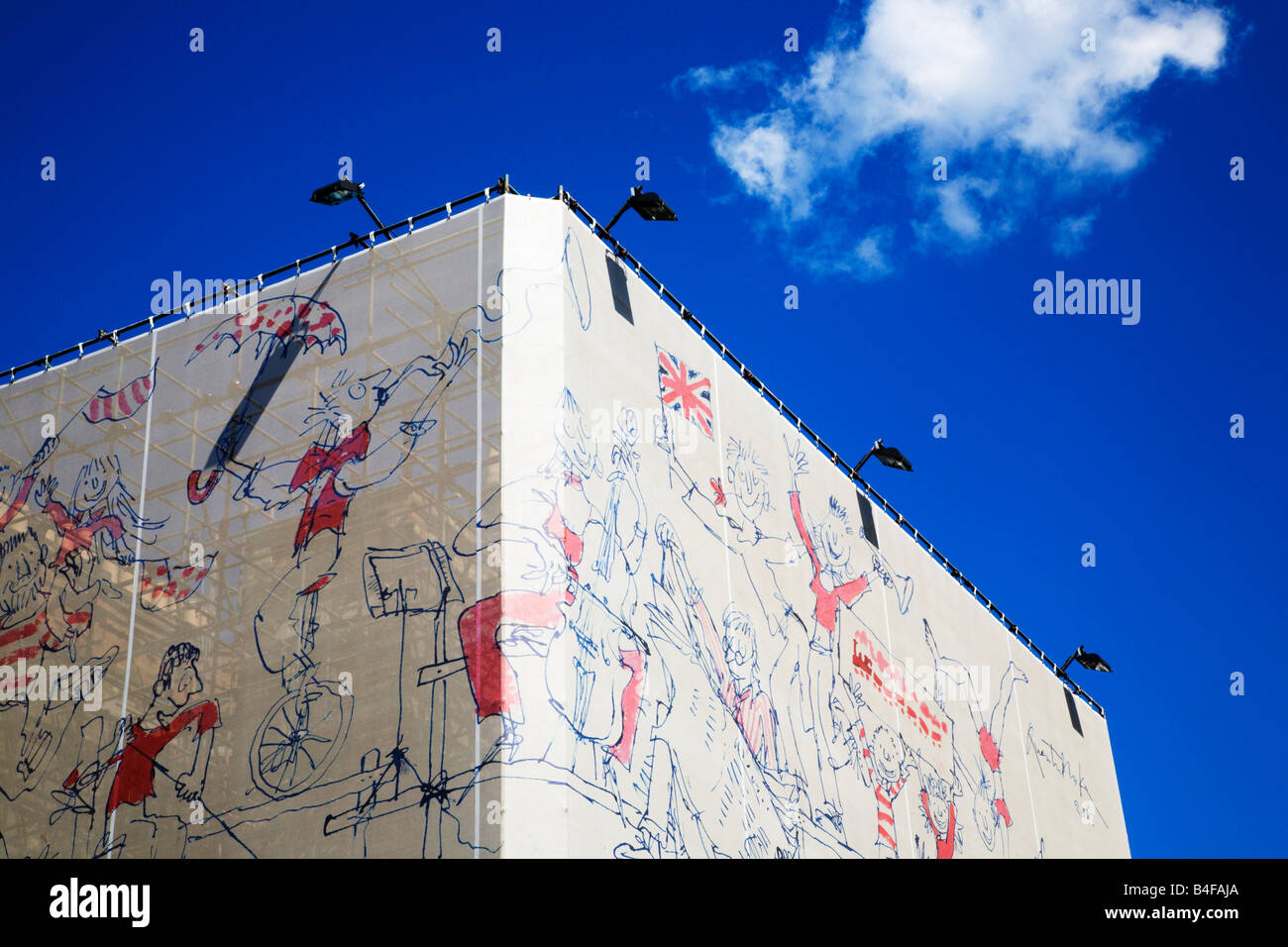 Quentin Blake Mural on a development at St Pancras London England Stock ...