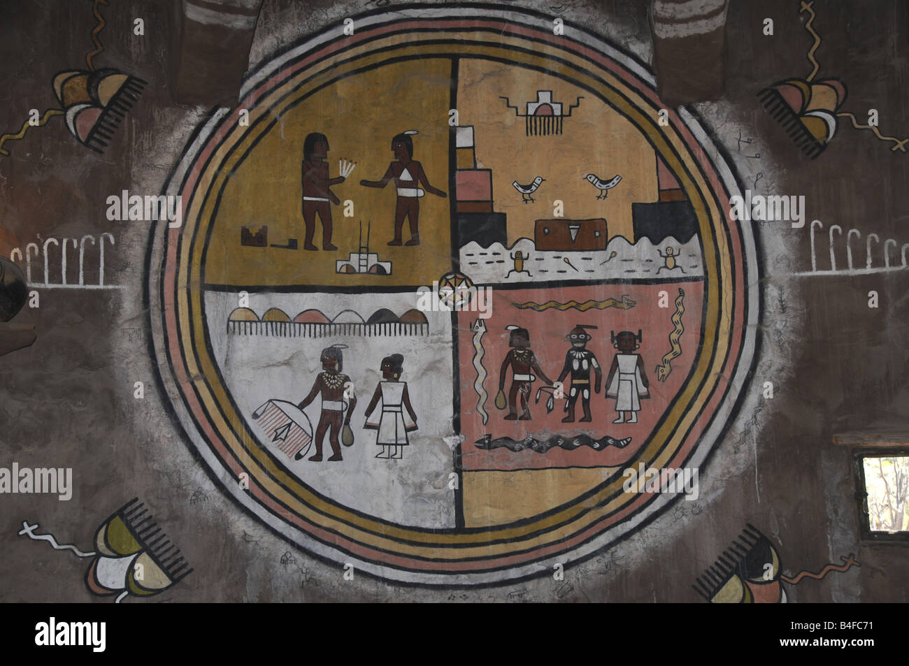 Mural by the Hopi artist Fred Kabotie in the Grand Canyon Desert View ...