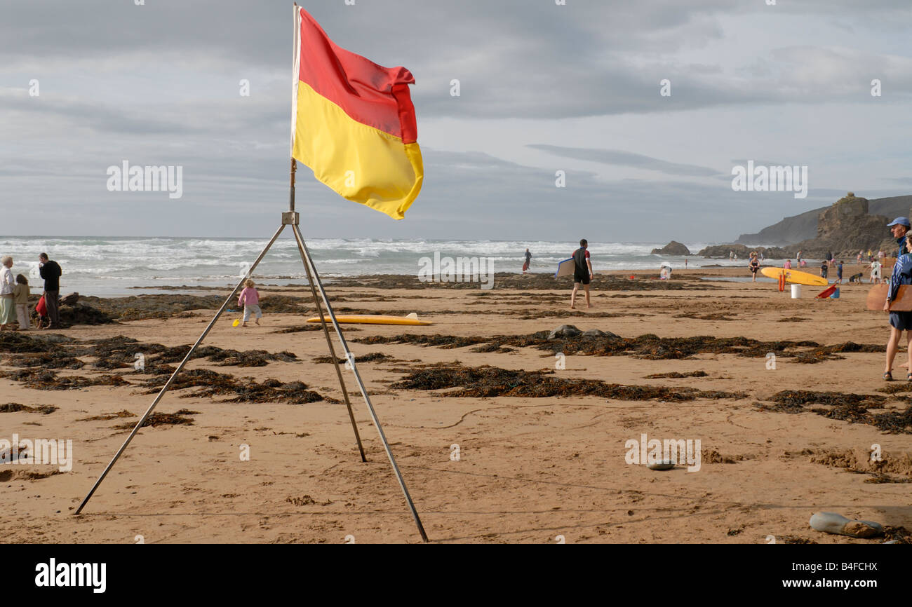 Flag on the beach hi-res stock photography and images - Alamy